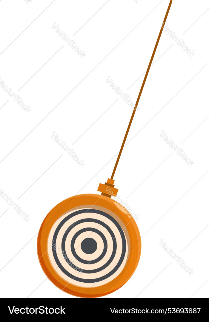 Orange hypnosis pendulum swinging on string Vector Image