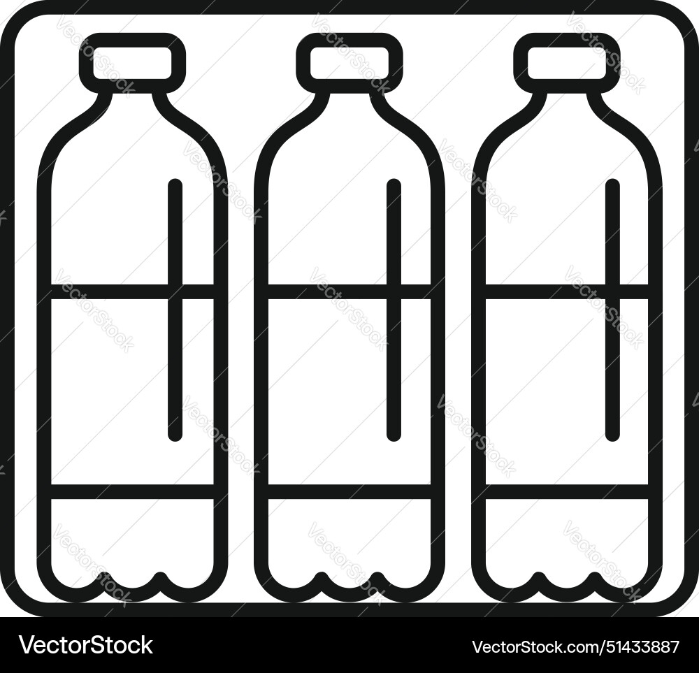 Plastic water bottles line icon Royalty Free Vector Image