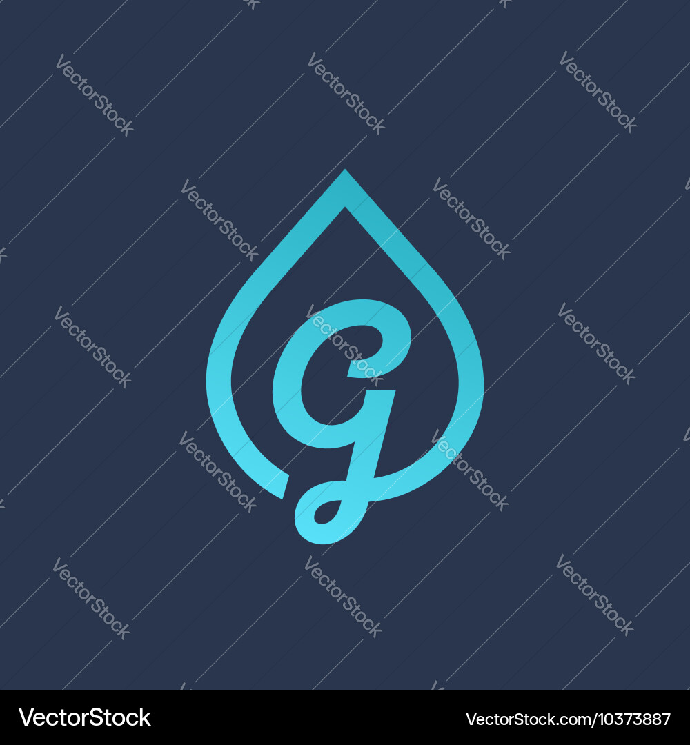 Water Drop G Logo Icon Royalty Free Vector Image