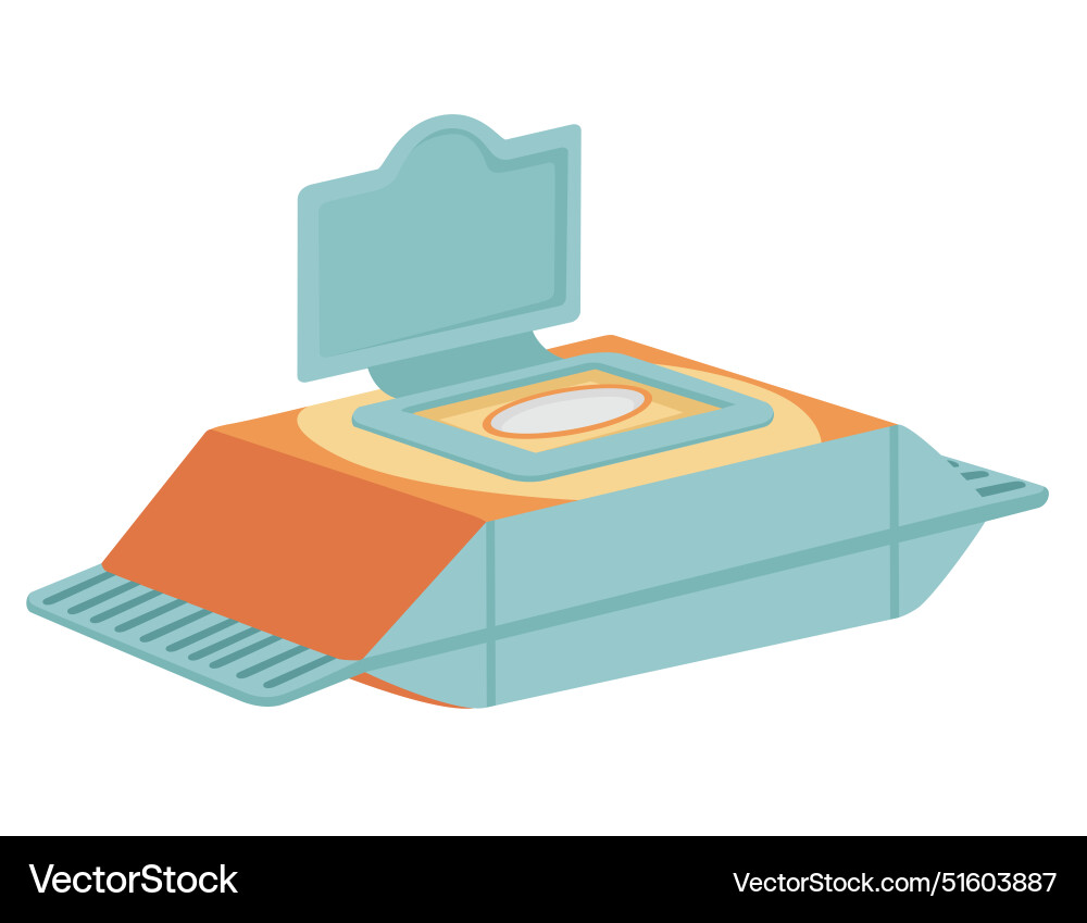 Wet cleaning wipes in plastic package Royalty Free Vector