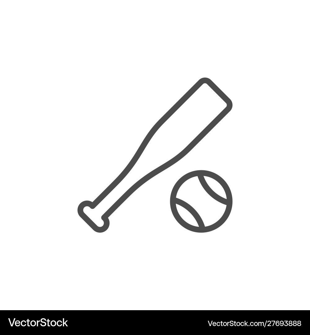 Baseball inventory line outline icon Royalty Free Vector