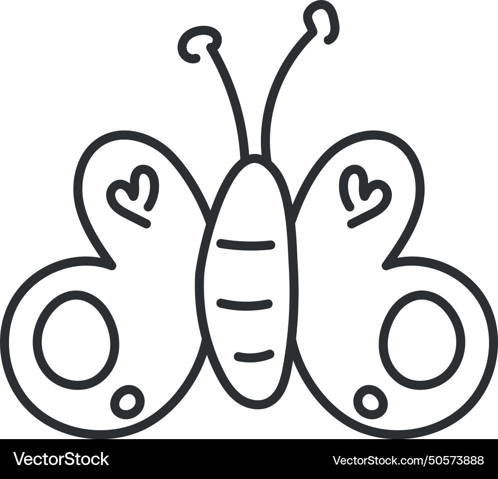 Butterfly sketch icon hand draw Royalty Free Vector Image