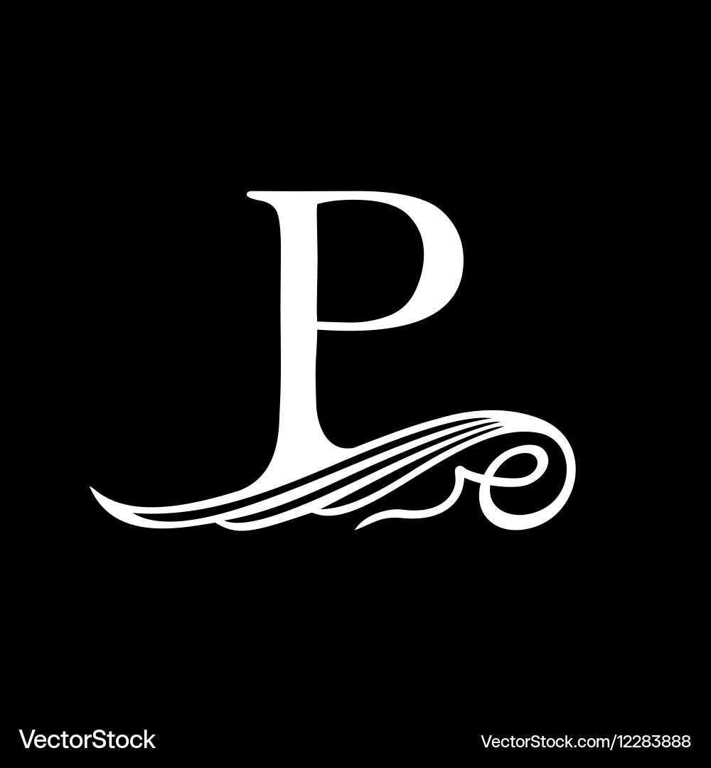 Capital letter p for monograms emblems and logos Vector Image