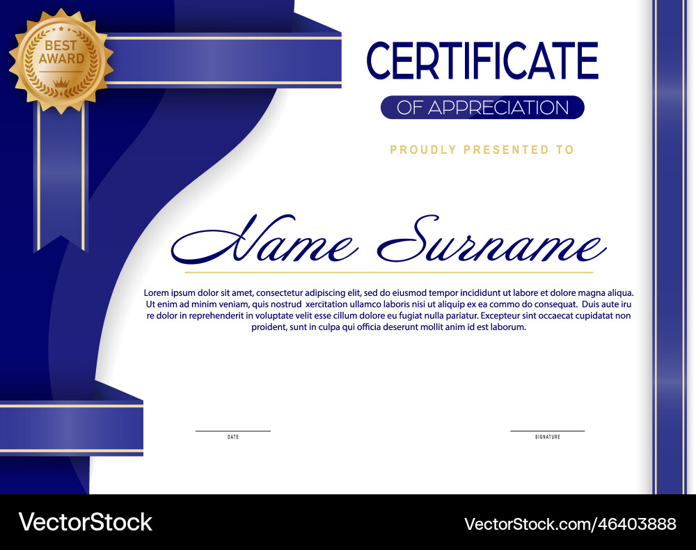 Certificate the layout Royalty Free Vector Image