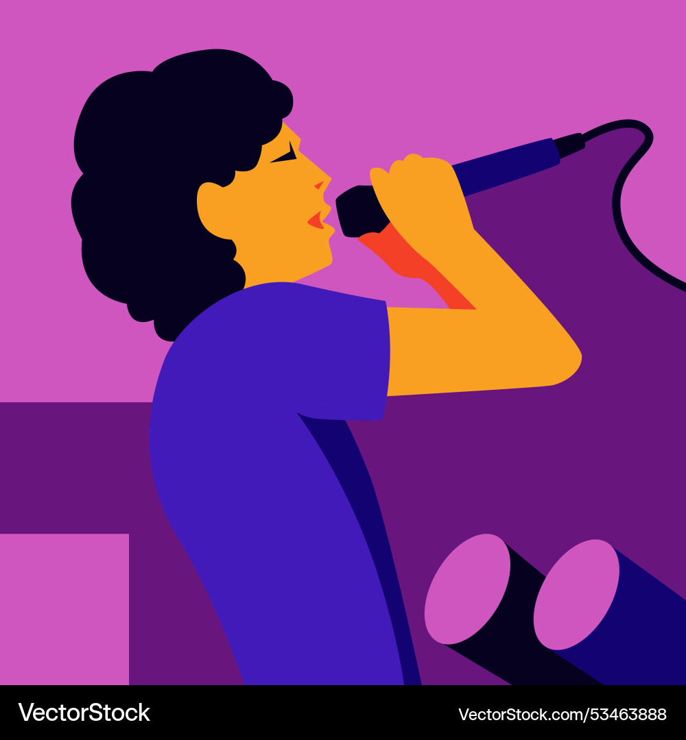 Flat of the legendary singer Royalty Free Vector Image