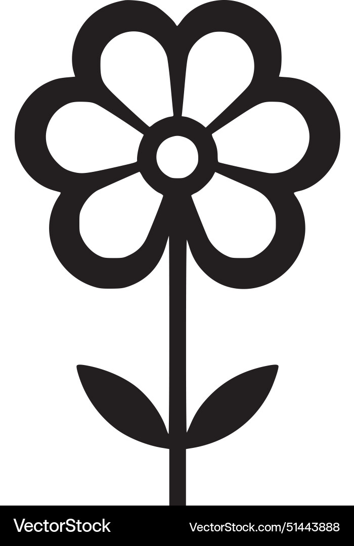 Flower - black and white isolated icon Royalty Free Vector