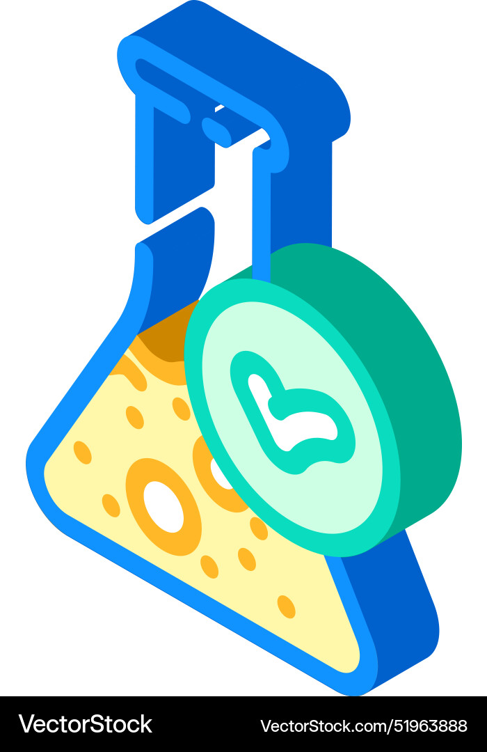 Lab verified label product caution isometric icon Vector Image