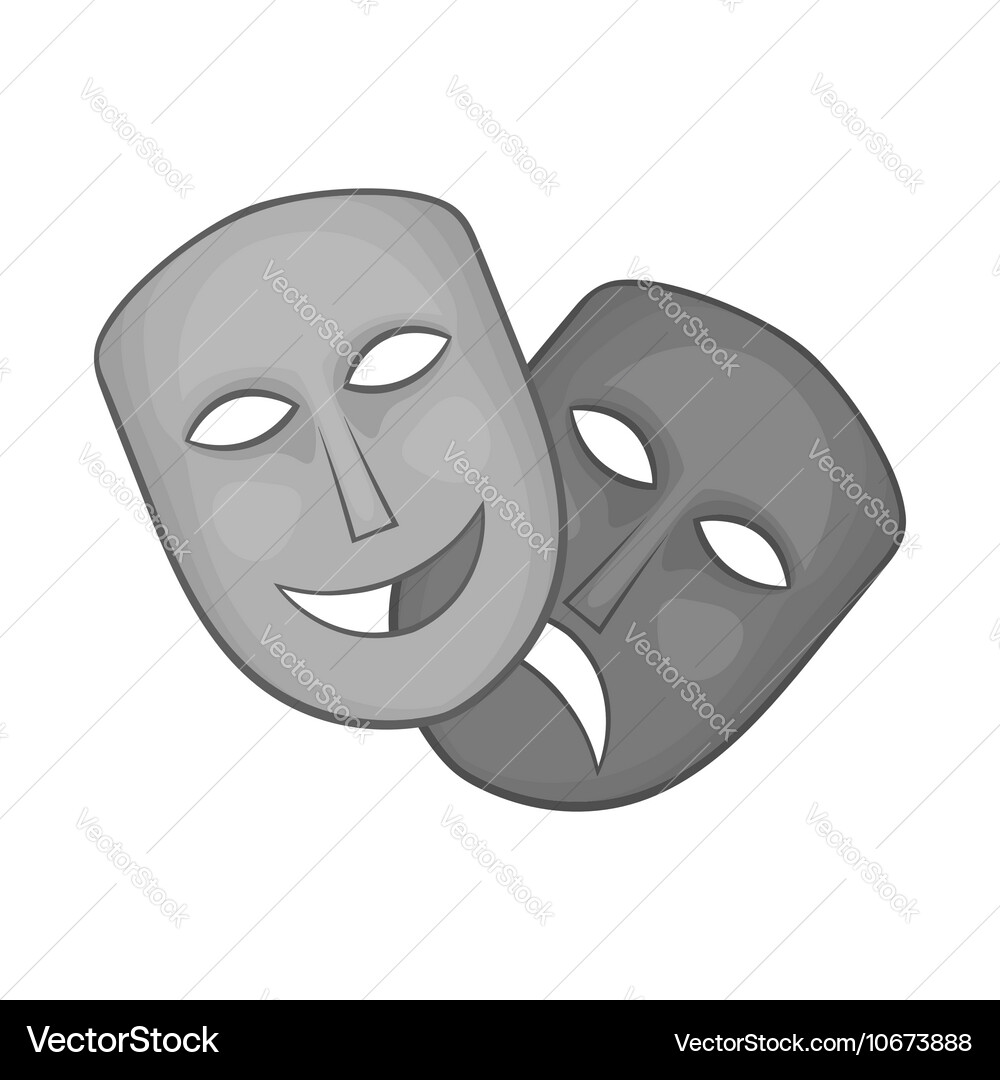Mask icon black monochrome style Royalty Free Vector Image