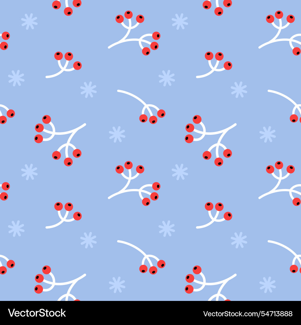 Seamless pattern with cartoon branches red Vector Image