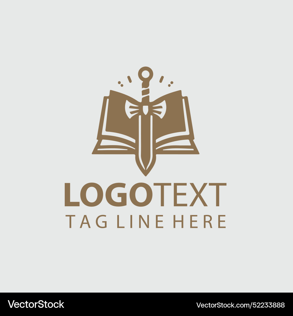 Sword book logo Royalty Free Vector Image - VectorStock