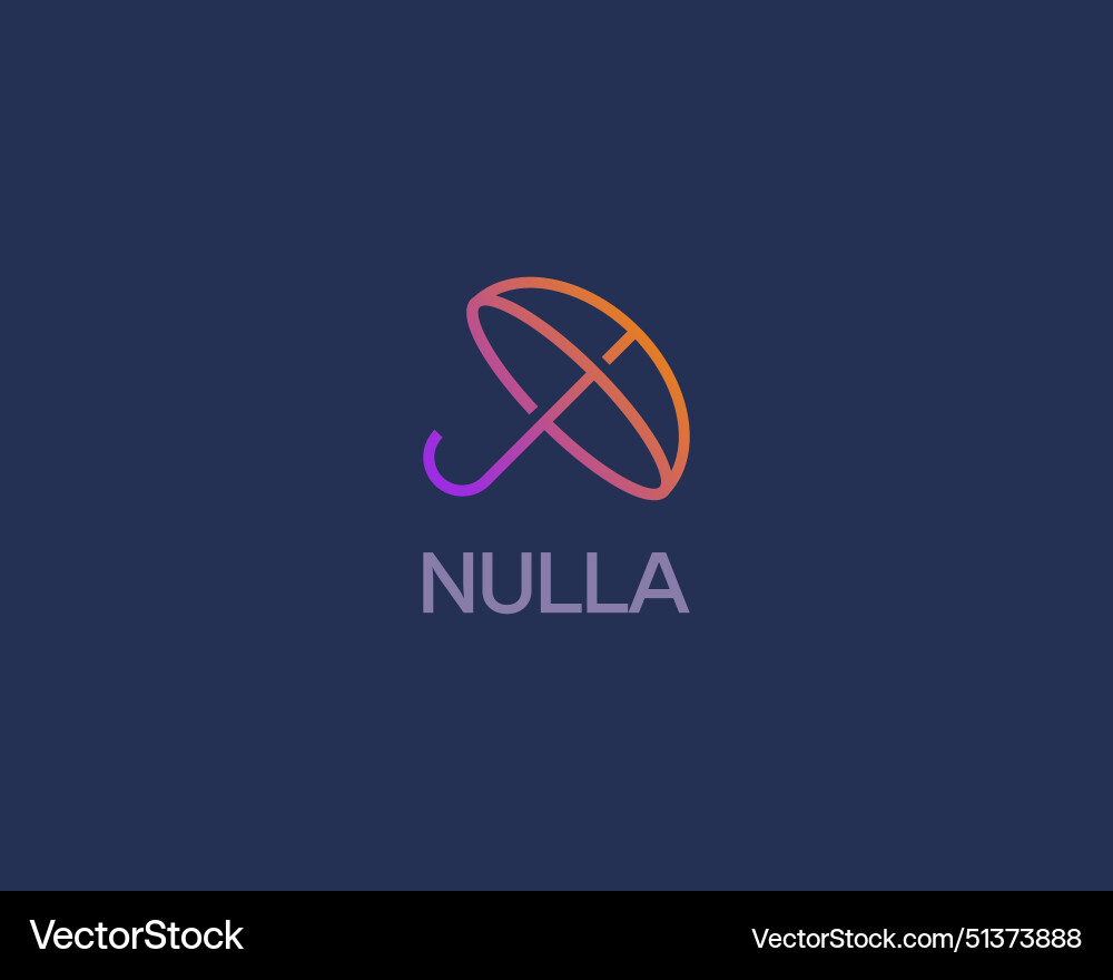 Umbrella gradient line logo rain water protection Vector Image