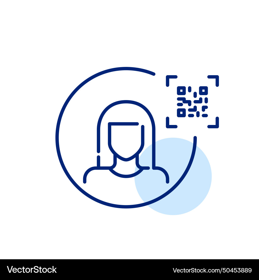Female user account avatar and qr-code p2p Vector Image