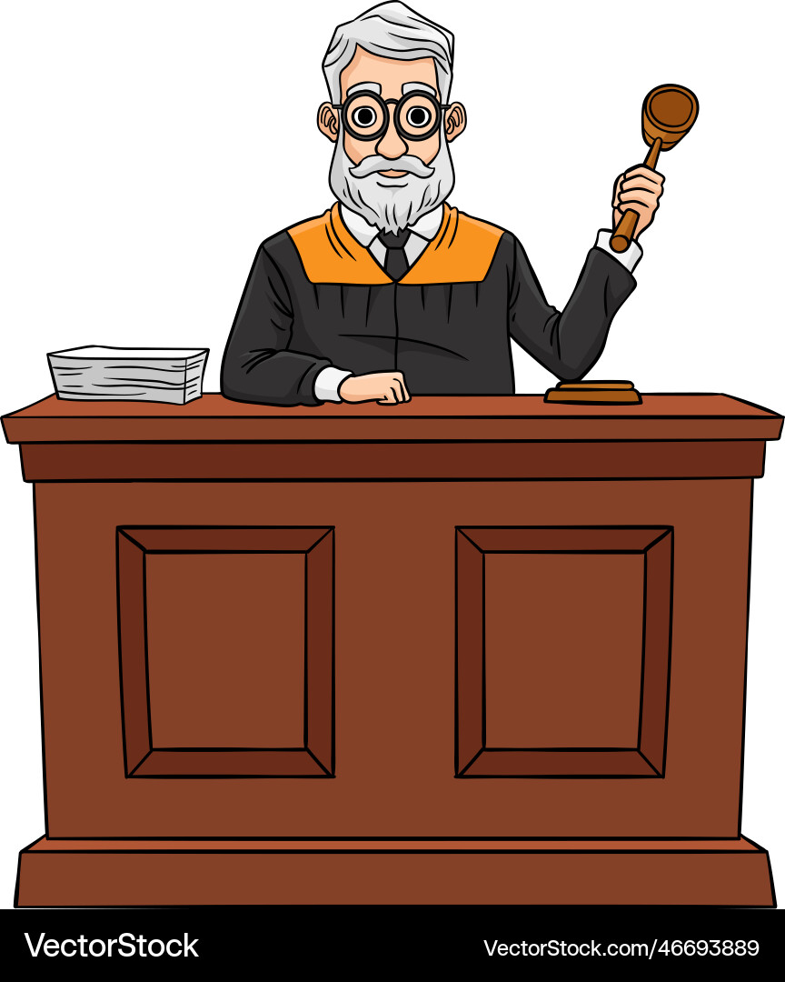 Judge cartoon colored clipart Royalty Free Vector Image