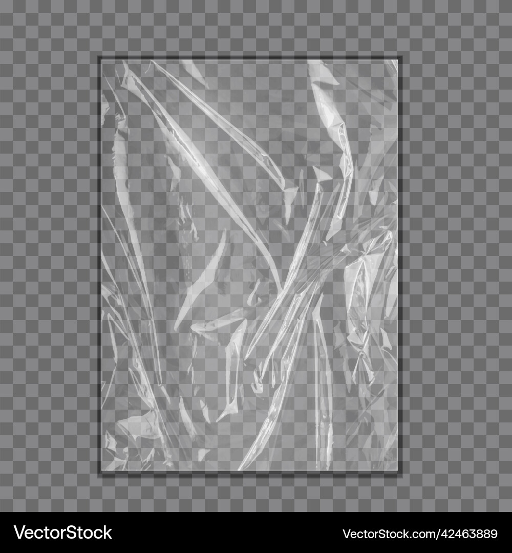 Realistic plastic wrap texture polyethylene cover Vector Image