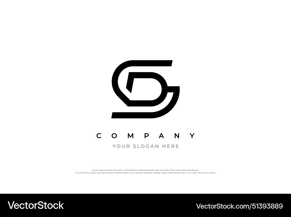 Simple letter sd or ds logo design Royalty Free Vector Image