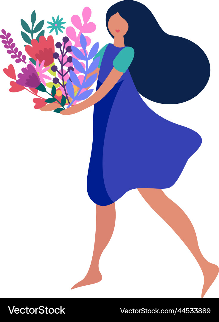 Spring girl Royalty Free Vector Image - VectorStock
