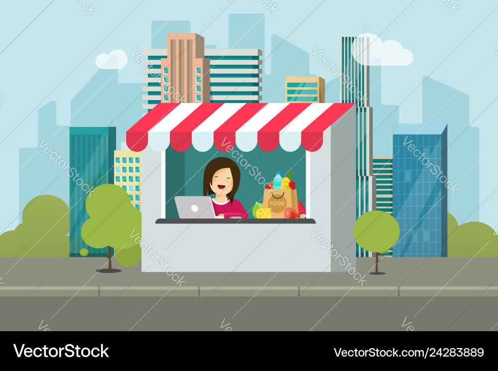 Store retail facade flat Royalty Free Vector Image