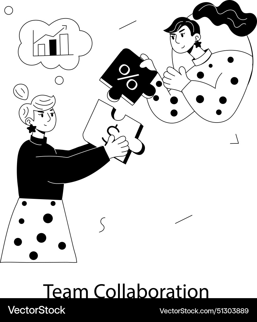 Team collaboration Royalty Free Vector Image - VectorStock