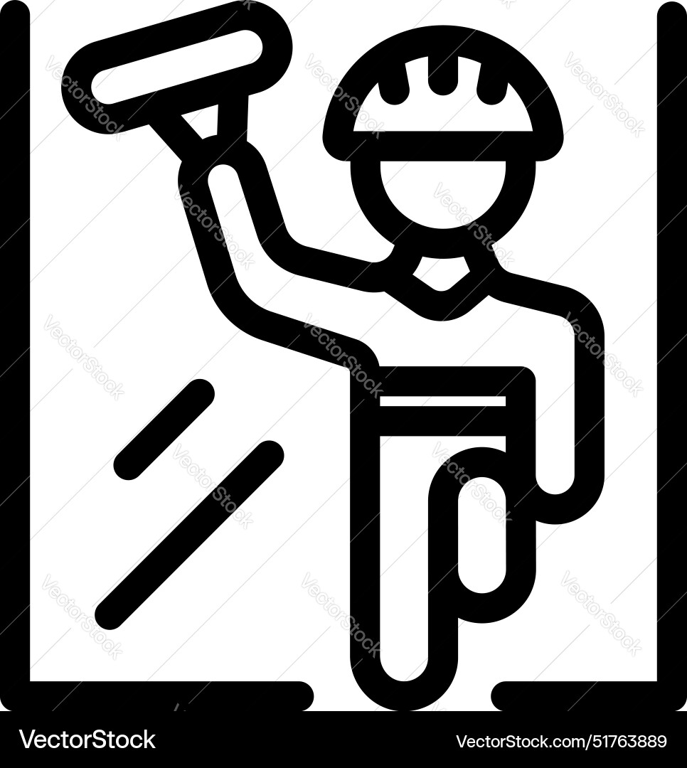 Window cleaner using squeegee cleaning service Vector Image
