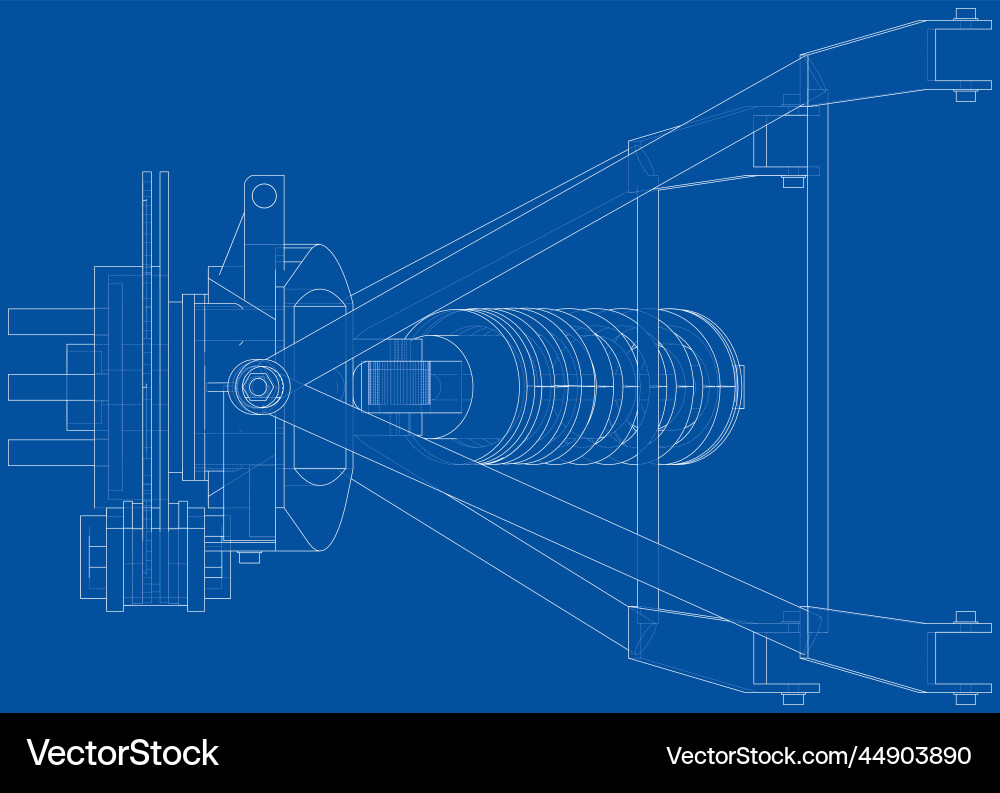 Car suspension with shock absorber Royalty Free Vector Image
