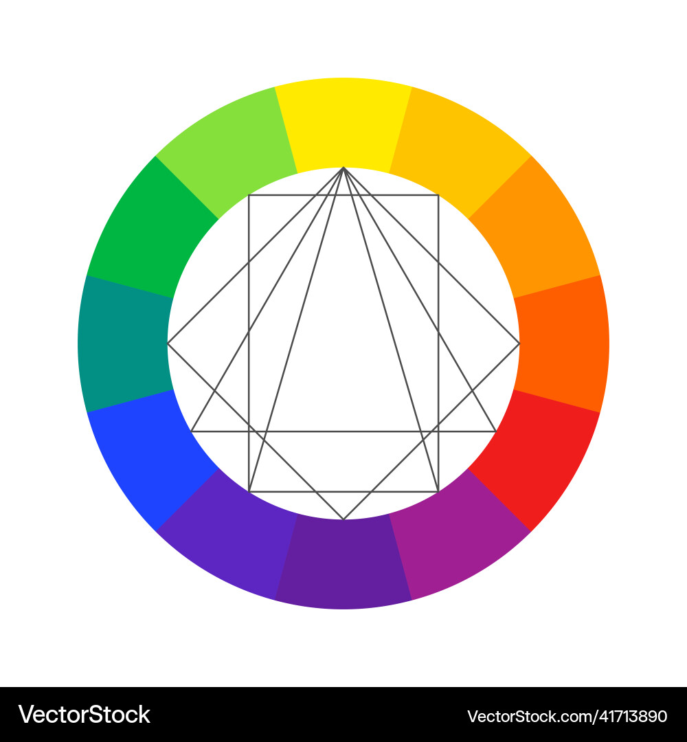 Color wheel guide with twelve colors Royalty Free Vector