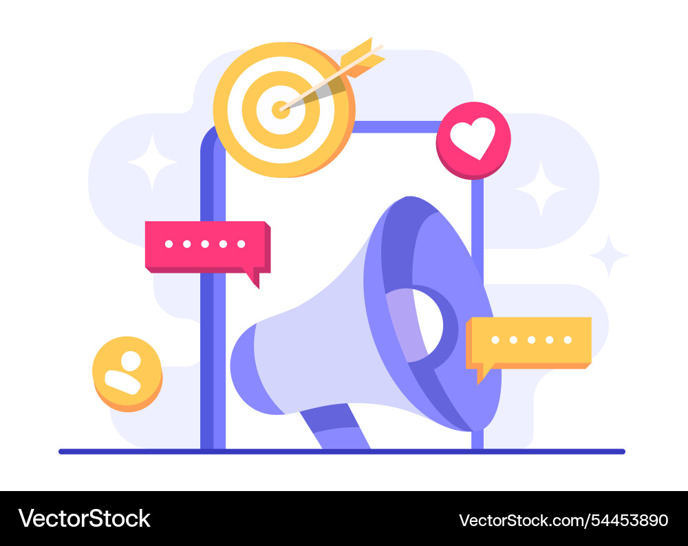 Digital marketing flat ad campaign and online Vector Image