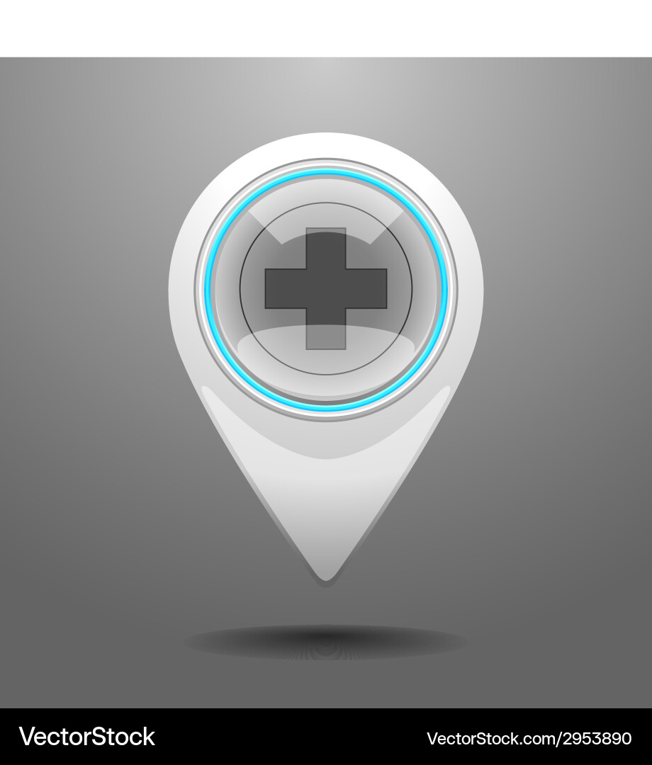 Glossy hospital icon Royalty Free Vector Image