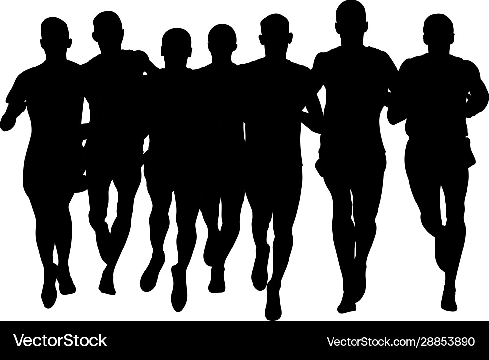 Group runners men runnings Royalty Free Vector Image