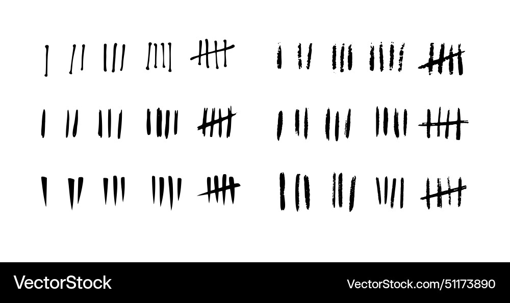 Hand drawn prison wall doodle sticks lines counter