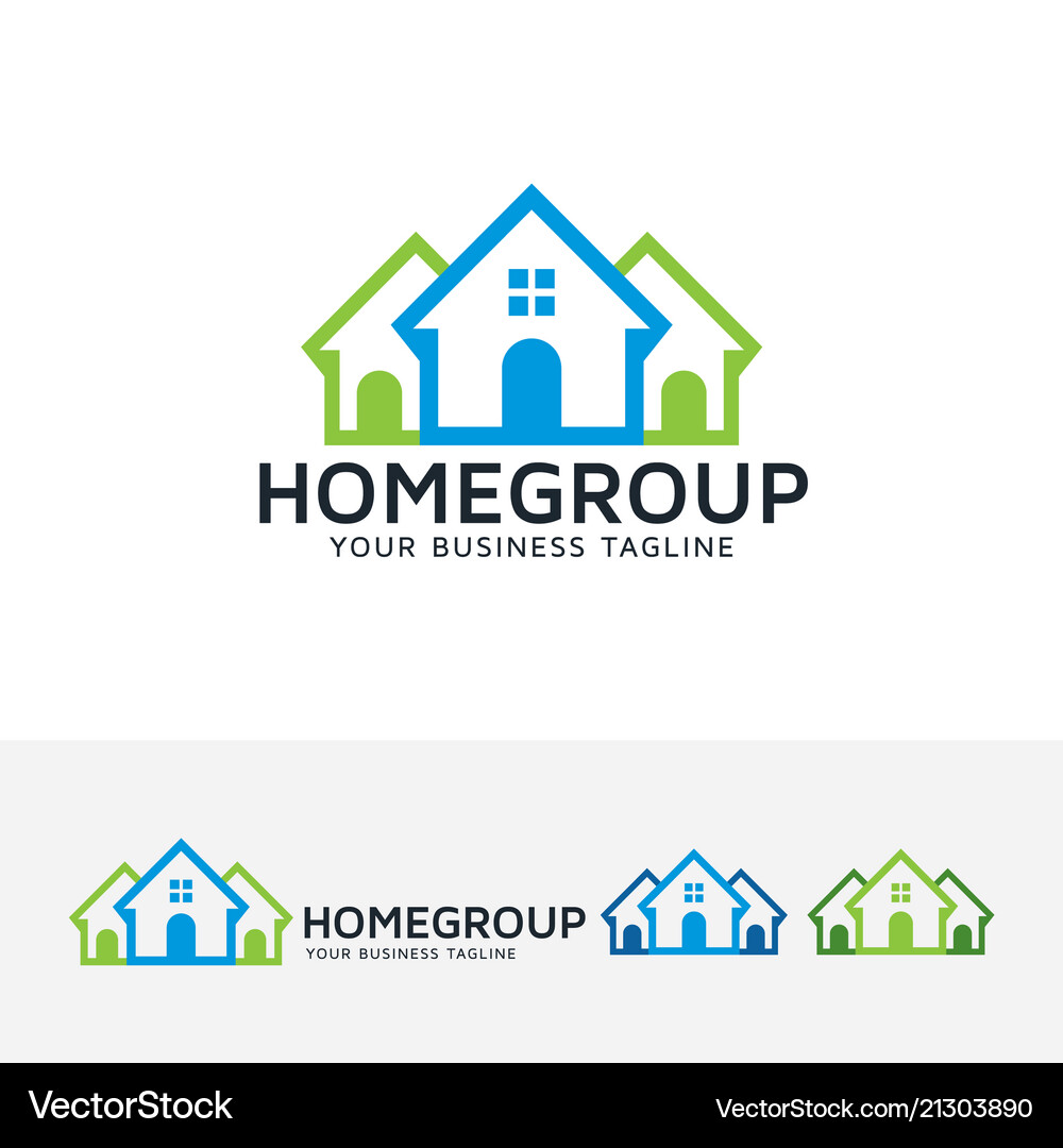 Home group logo design Royalty Free Vector Image