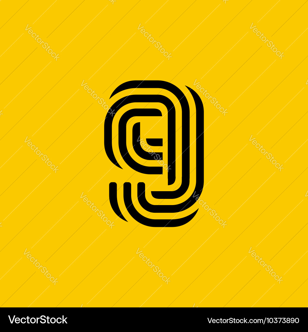 Letter g number 9 logo icon design template Vector Image