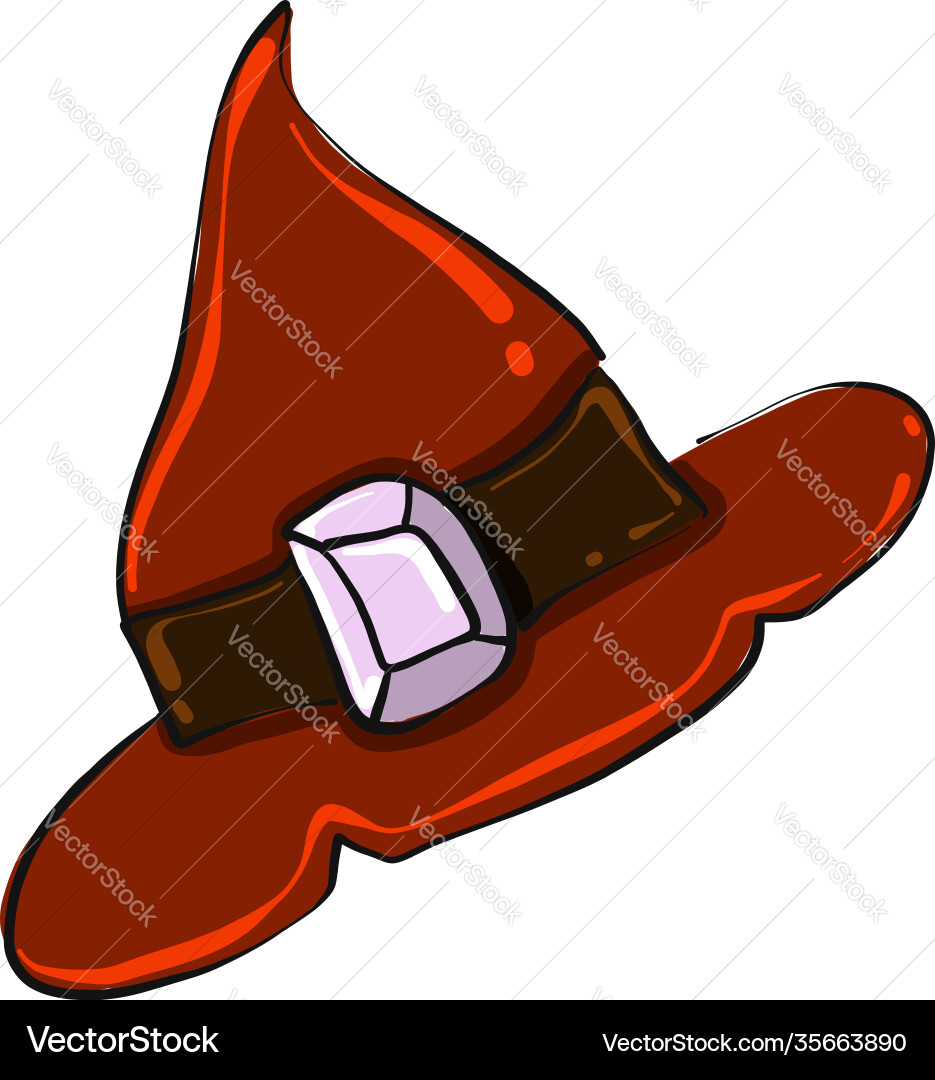 Red magic hat on white background Royalty Free Vector Image