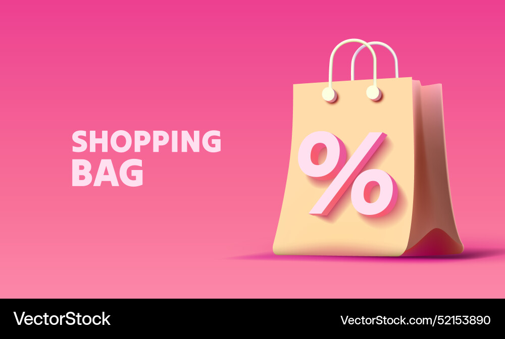 Shopping bag percentage gift discount box Vector Image