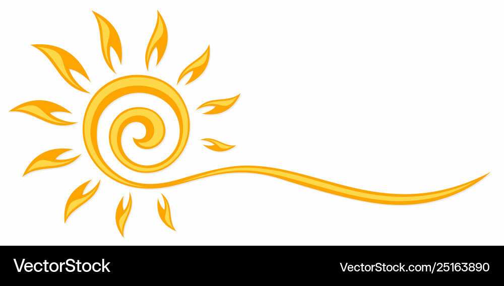 Symbol bright sun Royalty Free Vector Image - VectorStock