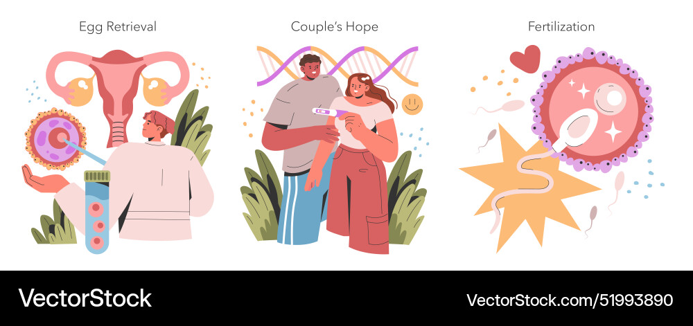 Test tube babies flat Royalty Free Vector Image