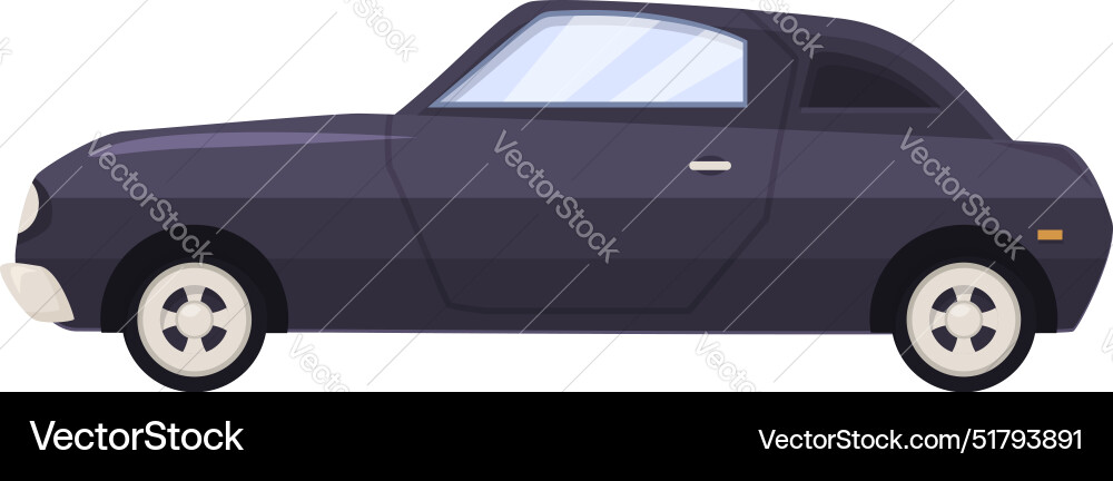 Black vintage classic car side view Royalty Free Vector