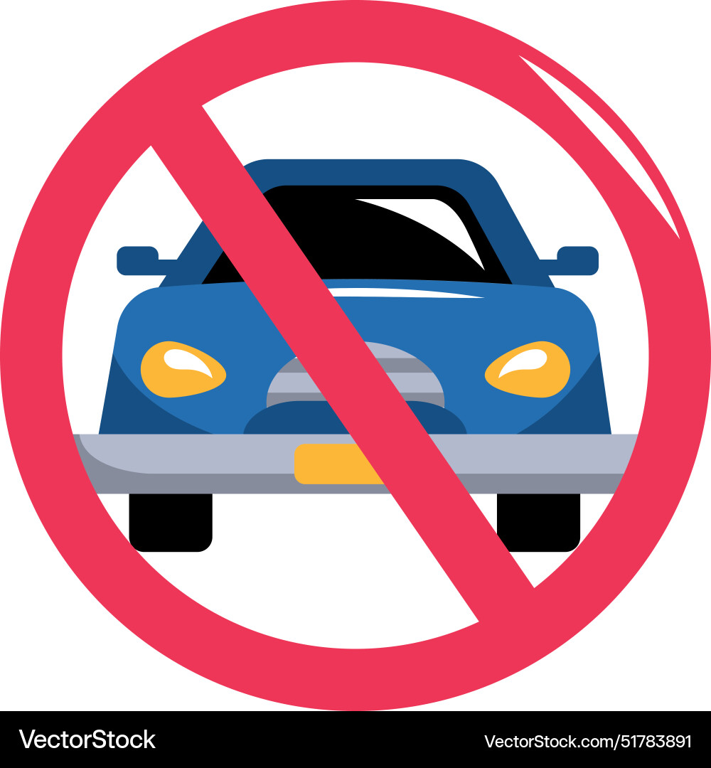 Car free day traffic sign Royalty Free Vector Image