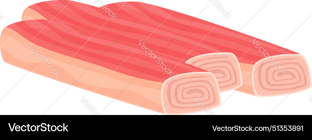 Cartoon bacon strips and slices Royalty Free Vector Image