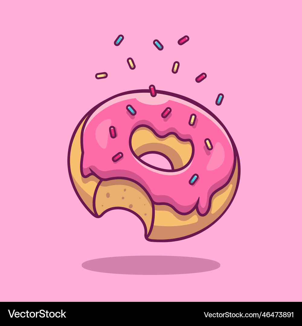 Cartoon Doughnut with Sprinkles Royalty Free Vector Image