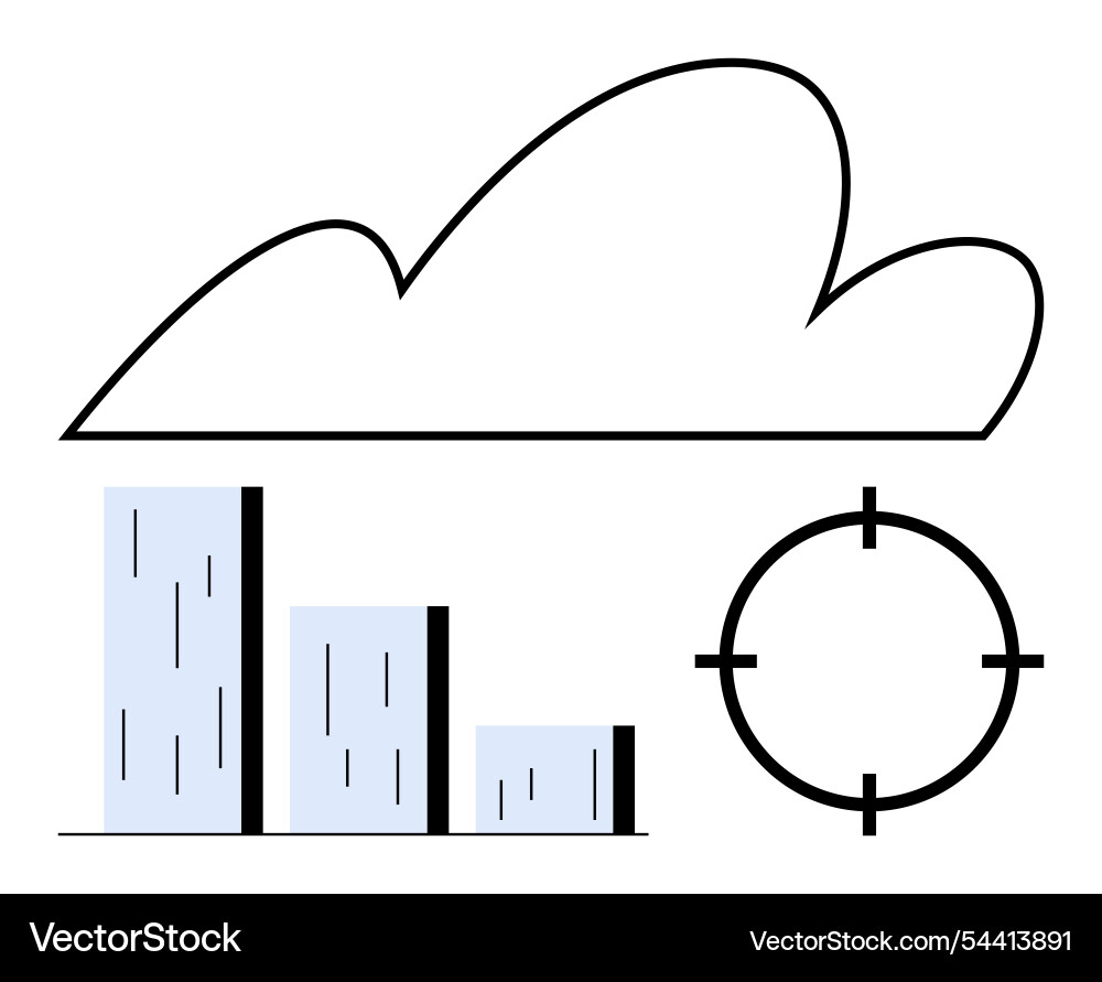 Cloud connectivity with bar graph representing Vector Image