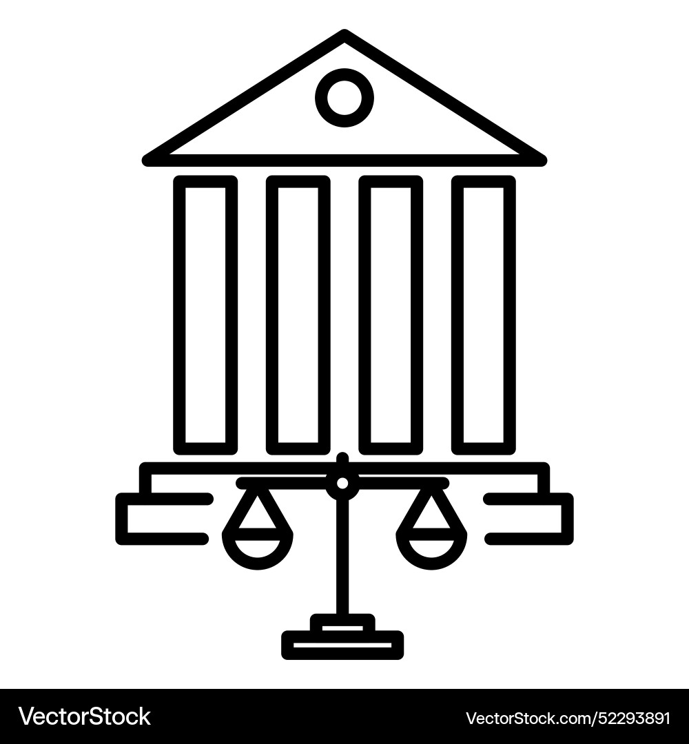 Court judgement icon linear logo mark in black Vector Image