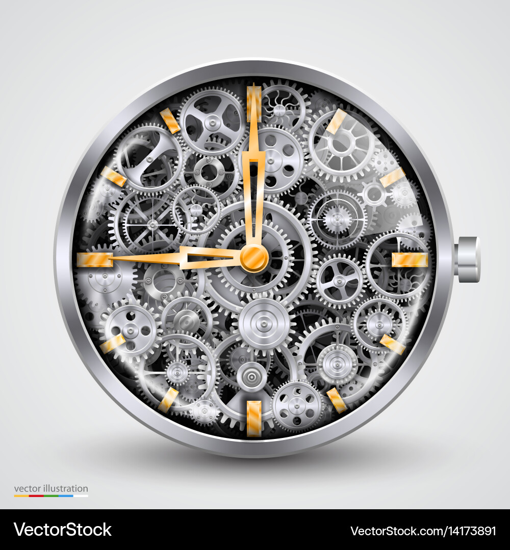 Hours of gears Royalty Free Vector Image - VectorStock