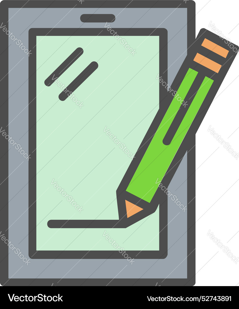 Ipad line filled icon design Royalty Free Vector Image