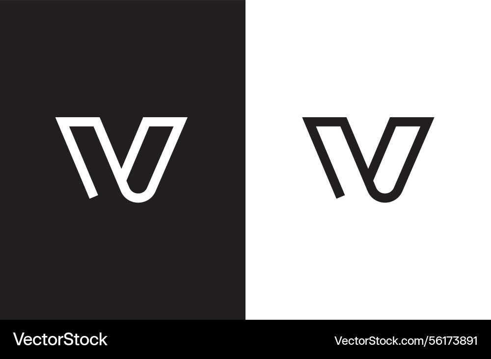 Logo letter v unique design minimalist Royalty Free Vector