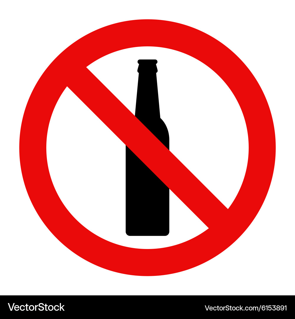 No alcohol sign Royalty Free Vector Image - VectorStock