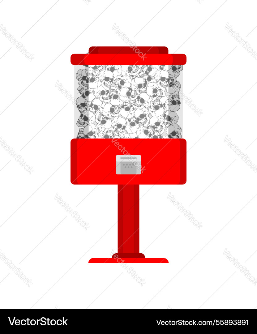 Skull gumball machine isolated deadly candy Vector Image