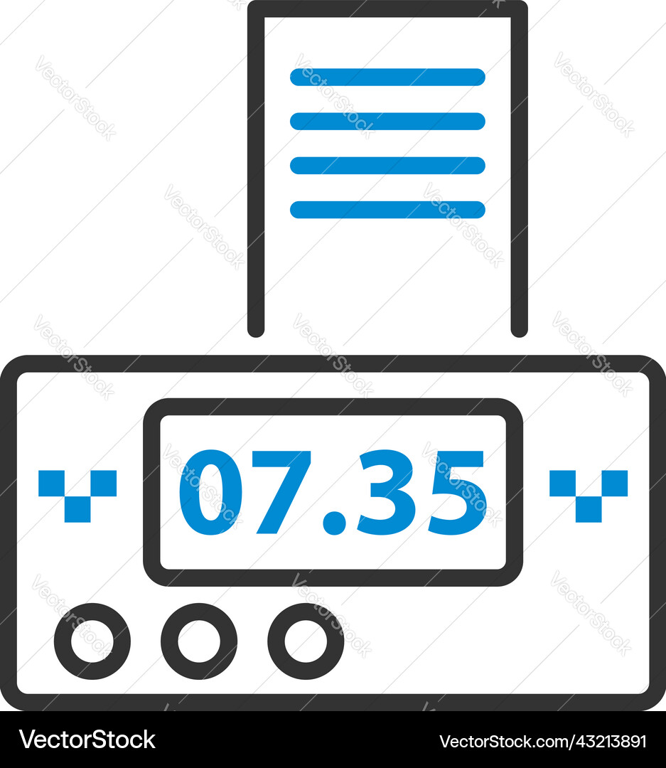 Taxi meter with receipt icon Royalty Free Vector Image