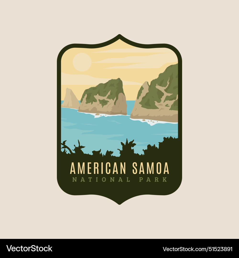 Vintage retro american samoa logo with icon Vector Image
