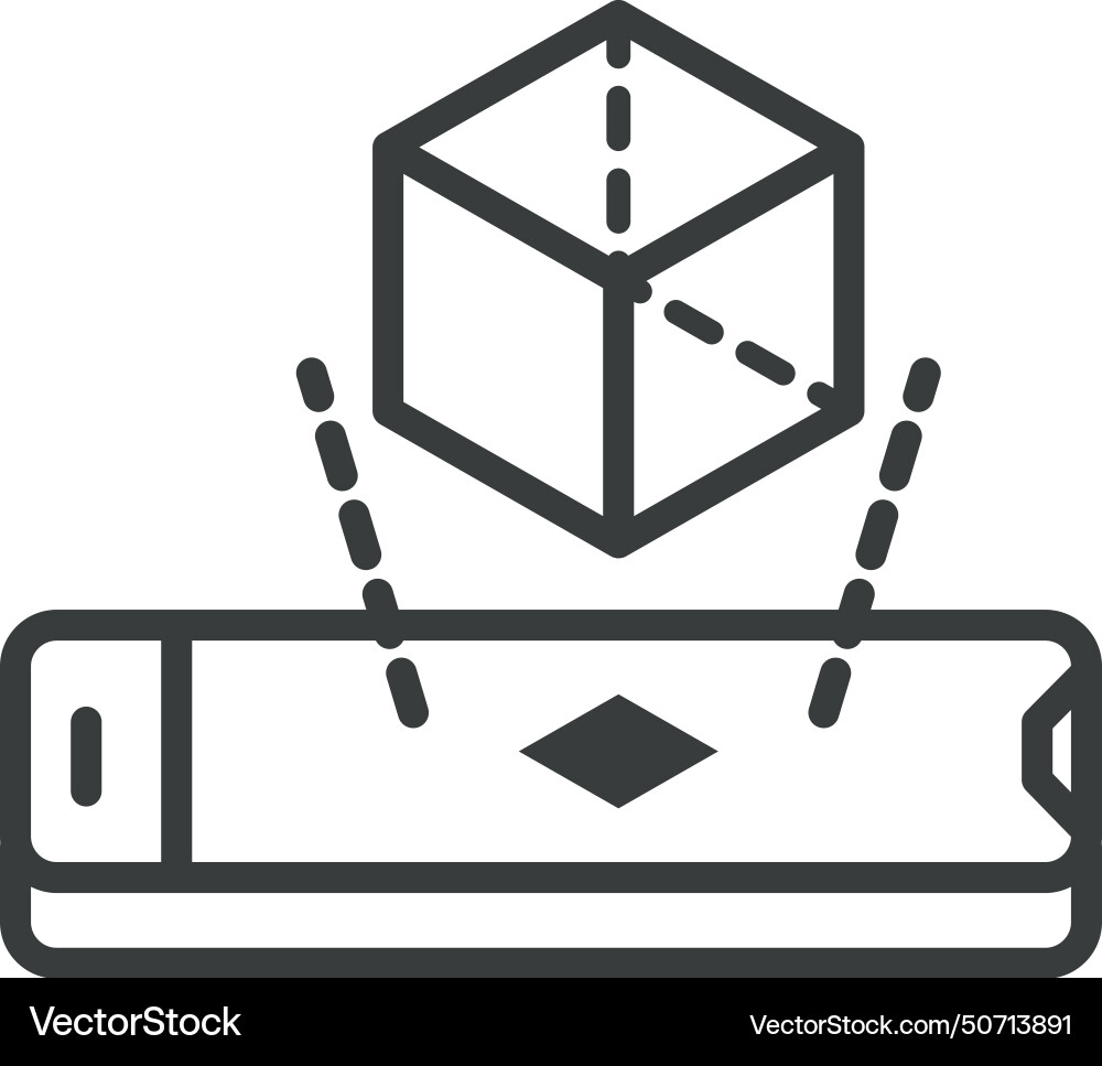 Virtual reality smartphone with cube Royalty Free Vector