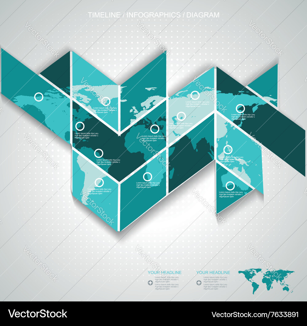 World map on puzzle background - communication Vector Image